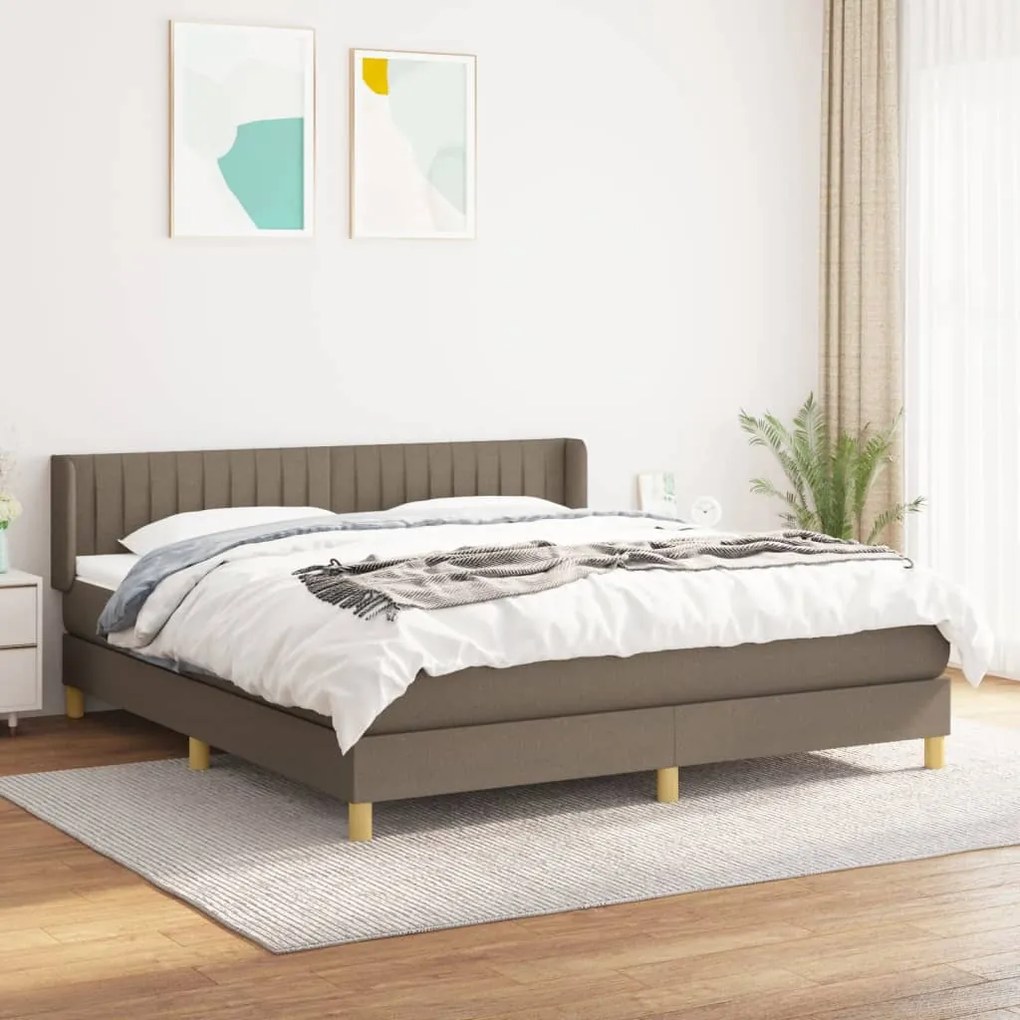 Box spring postel s matrací taupe 160x200 cm textil 3130445