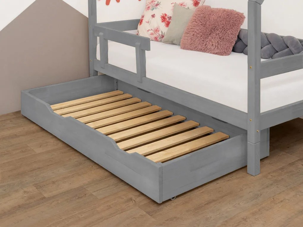 Benlemi Šuplík pod postel BUDDY Barva postele: lak, Rozměr šuplíku: 120cm x 180cm (pro postel 120cm x 200cm), Varianta šuplíku pod postel: s roštem a pevným dnem