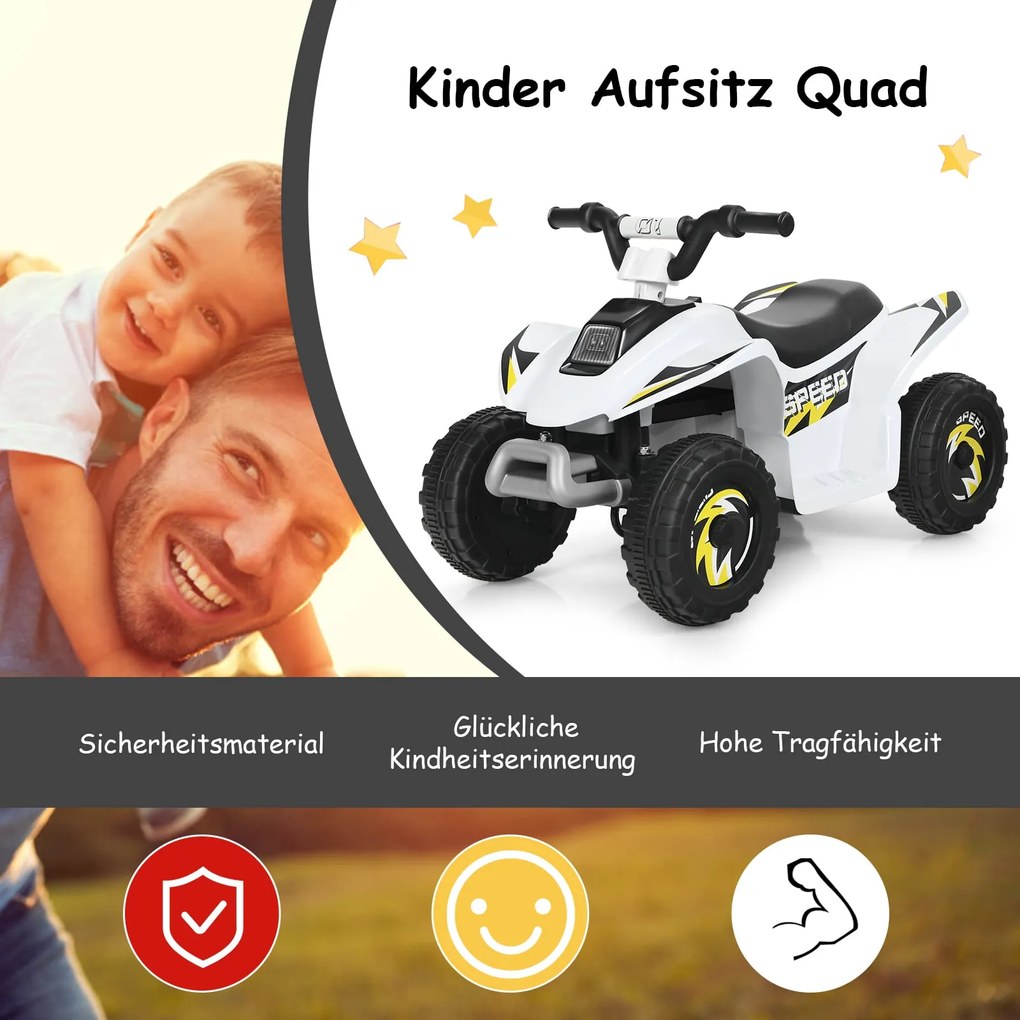 Costway 6 V baterie Quad Mini Quad pro batolata – 73 × 40 × 44,5 cm, bílý