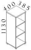 NABYTEK-DESIGNOVY.CZ - S340 11 - Kancelářský regál Komfort, 40x38,5x113 cm, bez dveří , buk