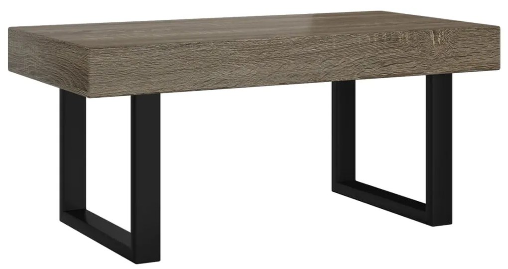 Konferenční stolek šedý a černý 90 x 45 x 40 cm MDF a železo - Default Title
