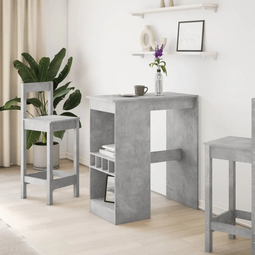 vidaXL Barový stůl s regály 90 x 47,5 x 103,5 cm kompozit [854337] Barva: Bílá