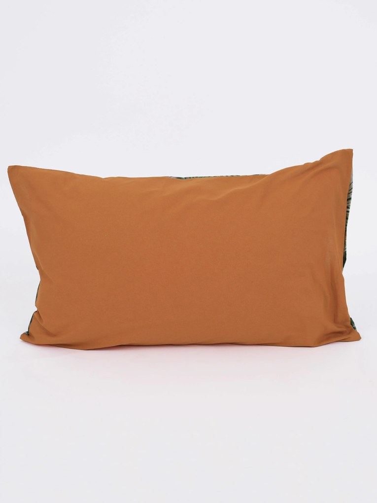 MK Lůžkoviny Bavlněný povlak na polštář Renforcé 40 x 60 cm - Taisa zelená/terakota
