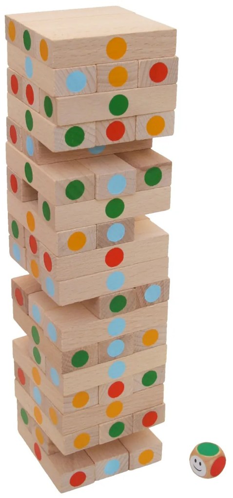 Věž Jenga přírodní s puntíky
