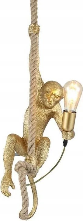 Závěsná lampa opička Monkey Abr-kar-g Abruzzo dekorativní lano zlatá