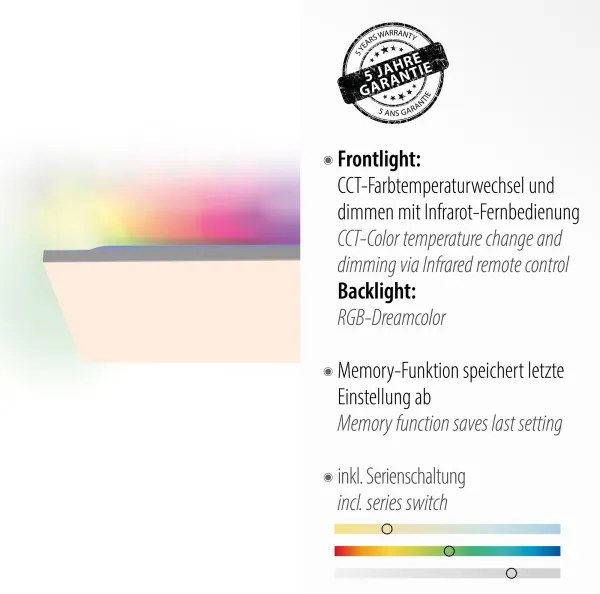 Leuchten Direkt 15562-16-LED RGB Stmívatelné stropní svítidlo CONRAD 35W/230V+DO