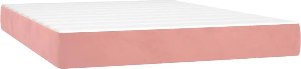 Box spring postel s matrací růžová 140x200 cm samet 3141550