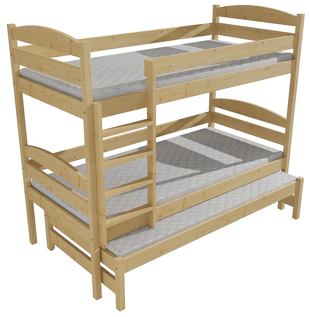Vomaks Patrová postel s výsuvnou přistýlkou PPV 009 Rozměr: 80 x 200 cm, Barva: barva modrá, Prostor mezi lůžky: 80 cm