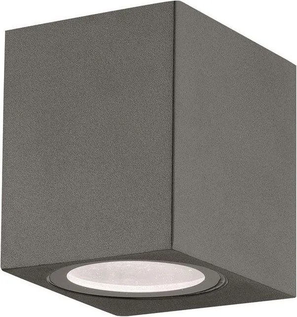 NV 710041 Venkovní nástěnné svítidlo NERO tmavě šedý hliník skleněný difuzor GU10 1x7W 220-240V IP54 bez žárovky světlo dolů - NOVA LUCE