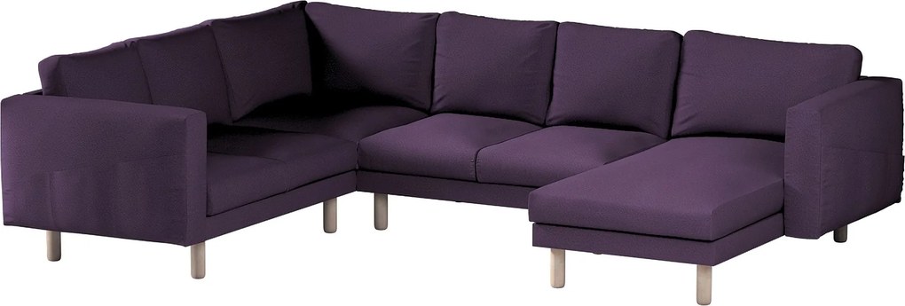 Potah na pohovku IKEA Norsborg rohová, 5-místná se šezlongem barva fialová látka pletený vzor