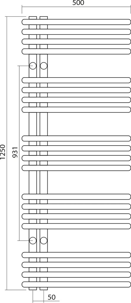Sapho Sapho, NYMPHA topné těleso 500x1250mm, bílá mat, LLN125W