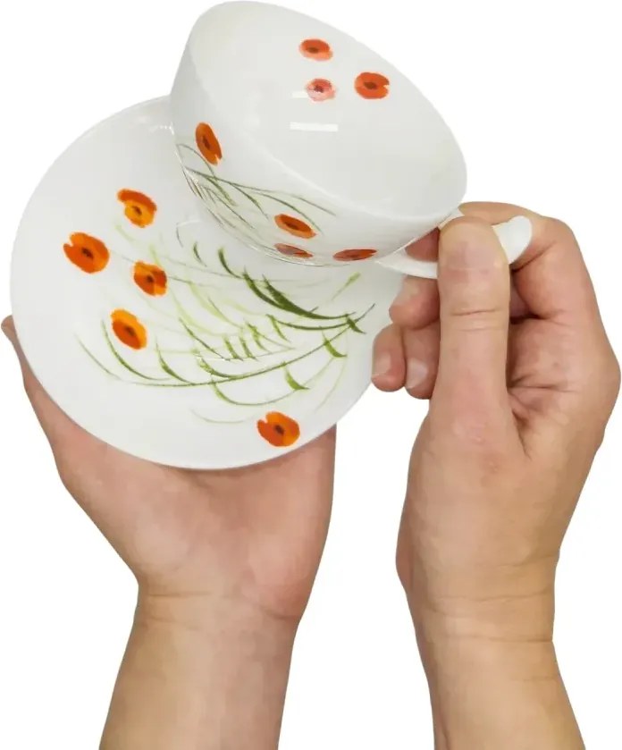 Porcelánový šálek s podšálkem Caprice, 180 ml – Fine Bone China, elegantní design