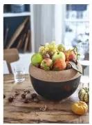 Emile Henry hluboká mísa na uskladnění ovoce a zeleniny s korkovým víkem, 4,7l, granátová 348764
