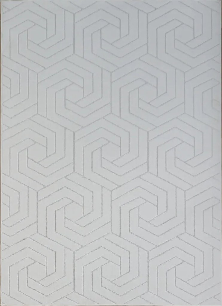 BE Koberec Zen Garden Collection 2401 WHITE - bílý obdélníkový Rozměr: 60x100 cm