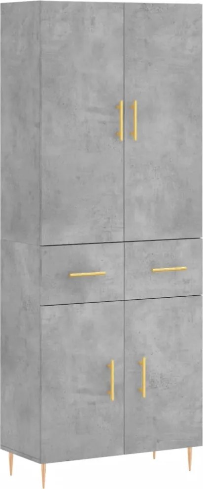 Skříň highboard betonově šedá 69,5x34x180 cm kompozitní dřevo 3198141