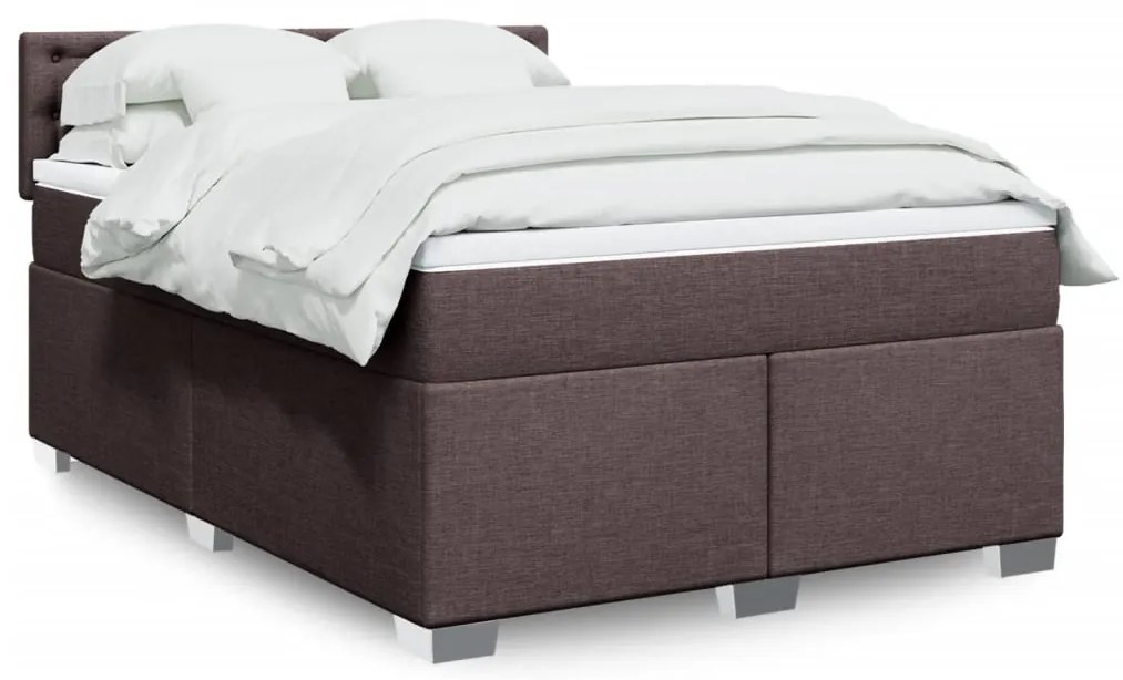 Box spring postel s matrací tmavě hnědá 140x200 cm textil 3288228