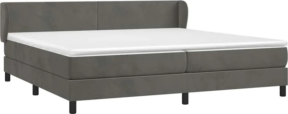 Box spring postel s matrací tmavě šedá 200x200 cm samet 3127392