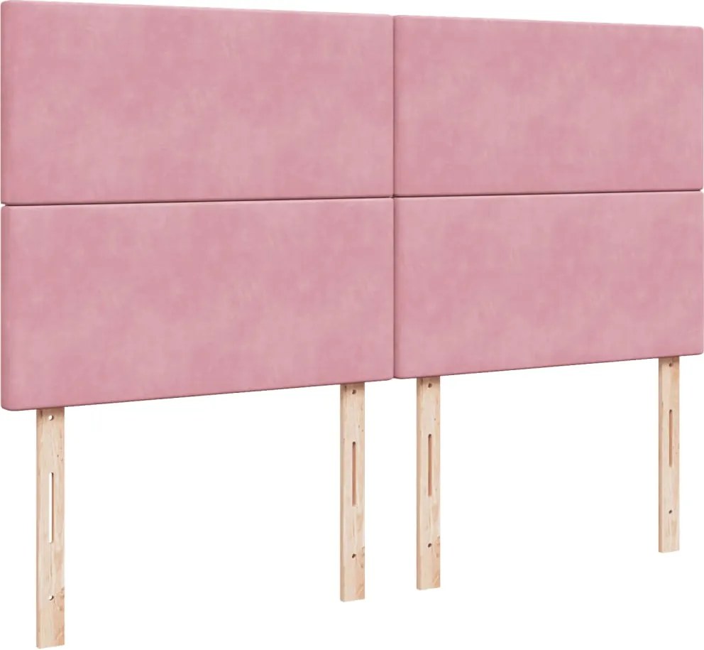 Box spring postel s matrací růžová 200x200 cm samet 3293301