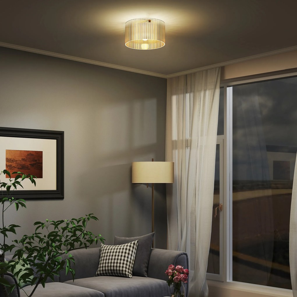 HOMCOM Stropní lampa s akrylovým stínidlem, kov, kompatibilní s halogenovými a LED žárovkami