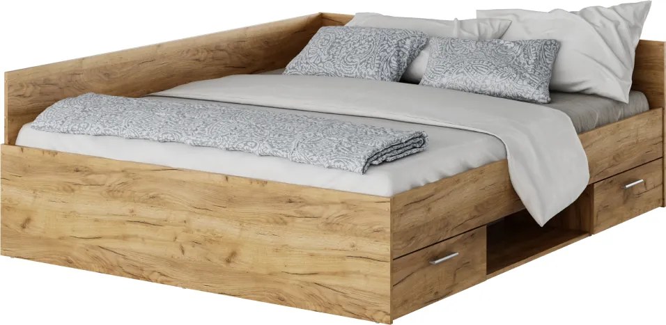 Postel, 160x200, dub artisan, BOAT