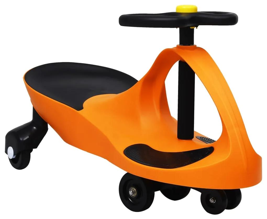 80266 vidaXL Dětské vozítko a odrážedlo SwingCar s klaksonem oranžové