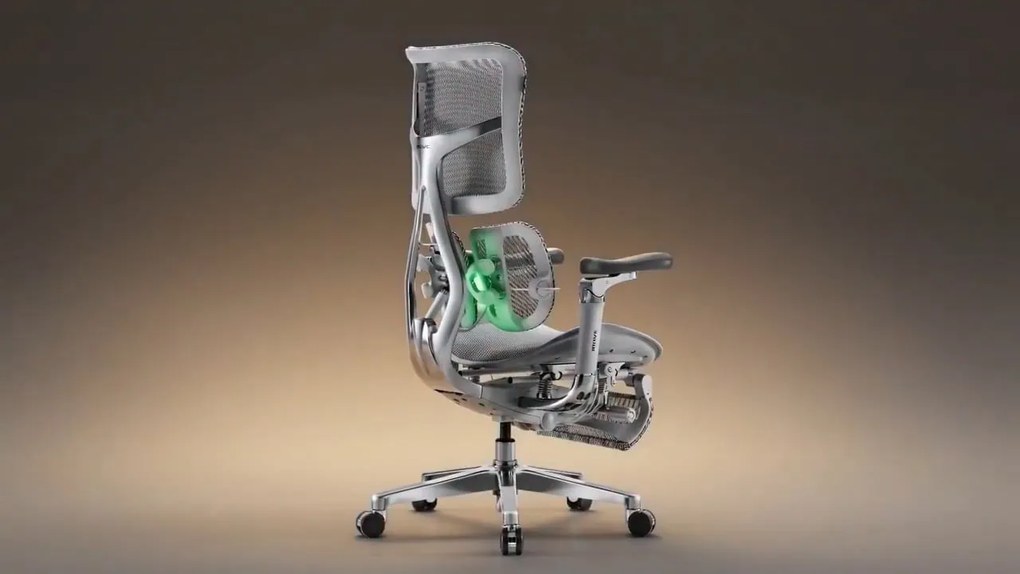 Ergonomická židle s podnožkou šedá Premium Normal Size: Diablo V-Kinetic