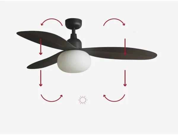 FARO 34301-11L - Str. ventilátor PALMA 1xE27/15W/230V hnědá pr. 129 cm IP44 + DO