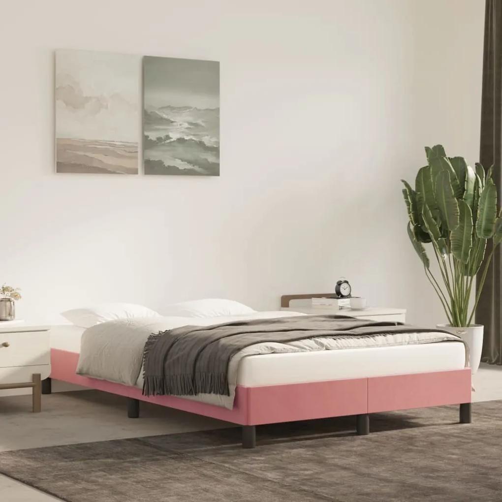 vidaXL Rám postele 120 x 200 cm samet [346968] Barva: Růžová