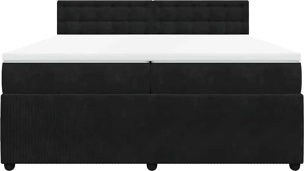 Box spring postel s matrací černá 200x200 cm samet 3290144