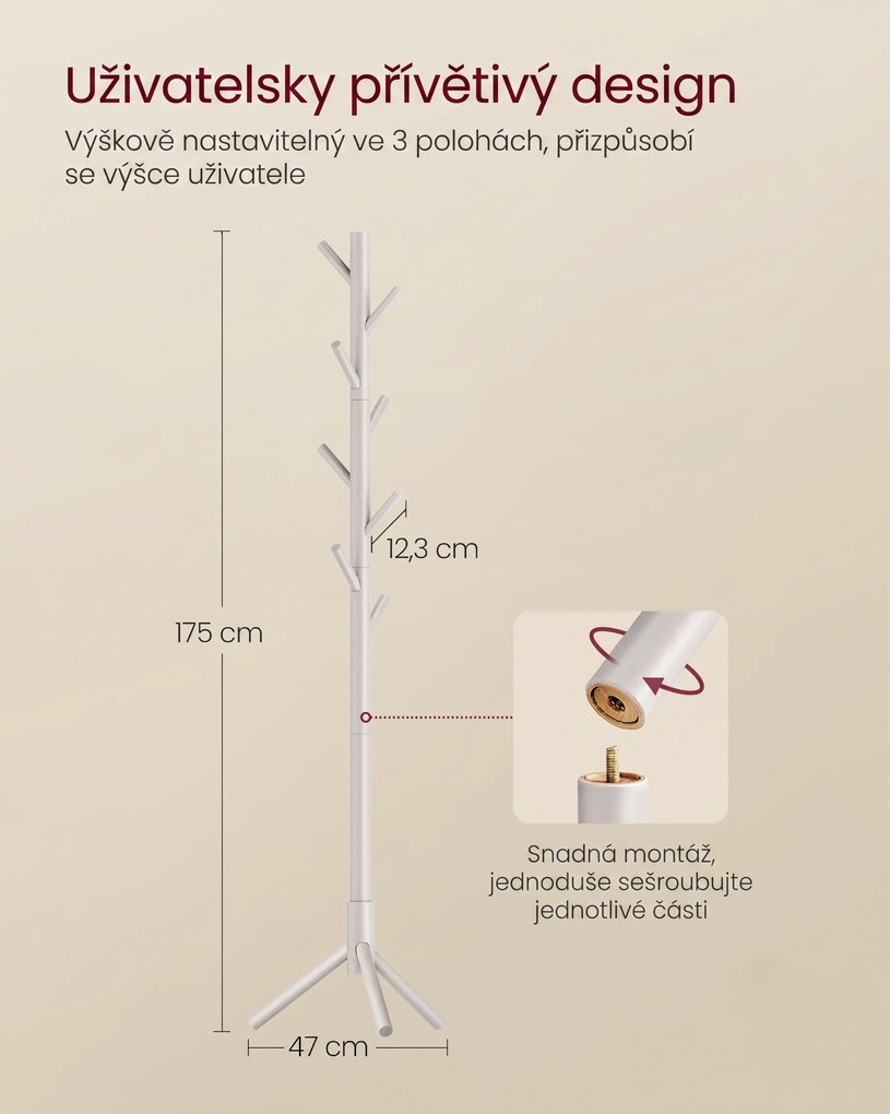 Věšák na oblečení VASAGLE Ross béžový