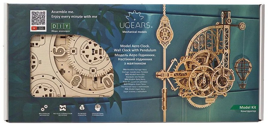 Ugears 3D puzzle Aero Clock s kyvadlem 320 ks