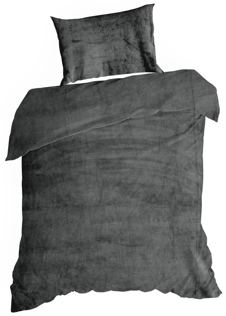 FLEECOVÉ POVLEČENÍ FLANO2 200X220 CM, 2 KS 70X80 CM ŠEDÉ