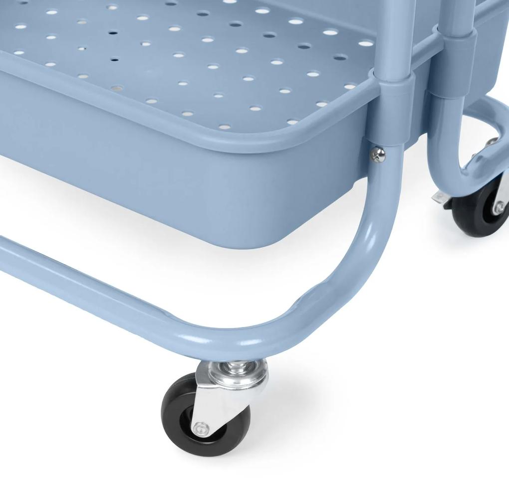 Koupelnový vozík s kolečky Compactor Grena, 3 police, 43 x 34,8 x 75 cm, modrý