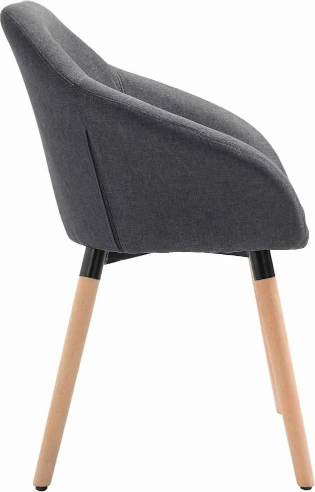 Jídelní židle 4 ks tmavě šedé textil 278408