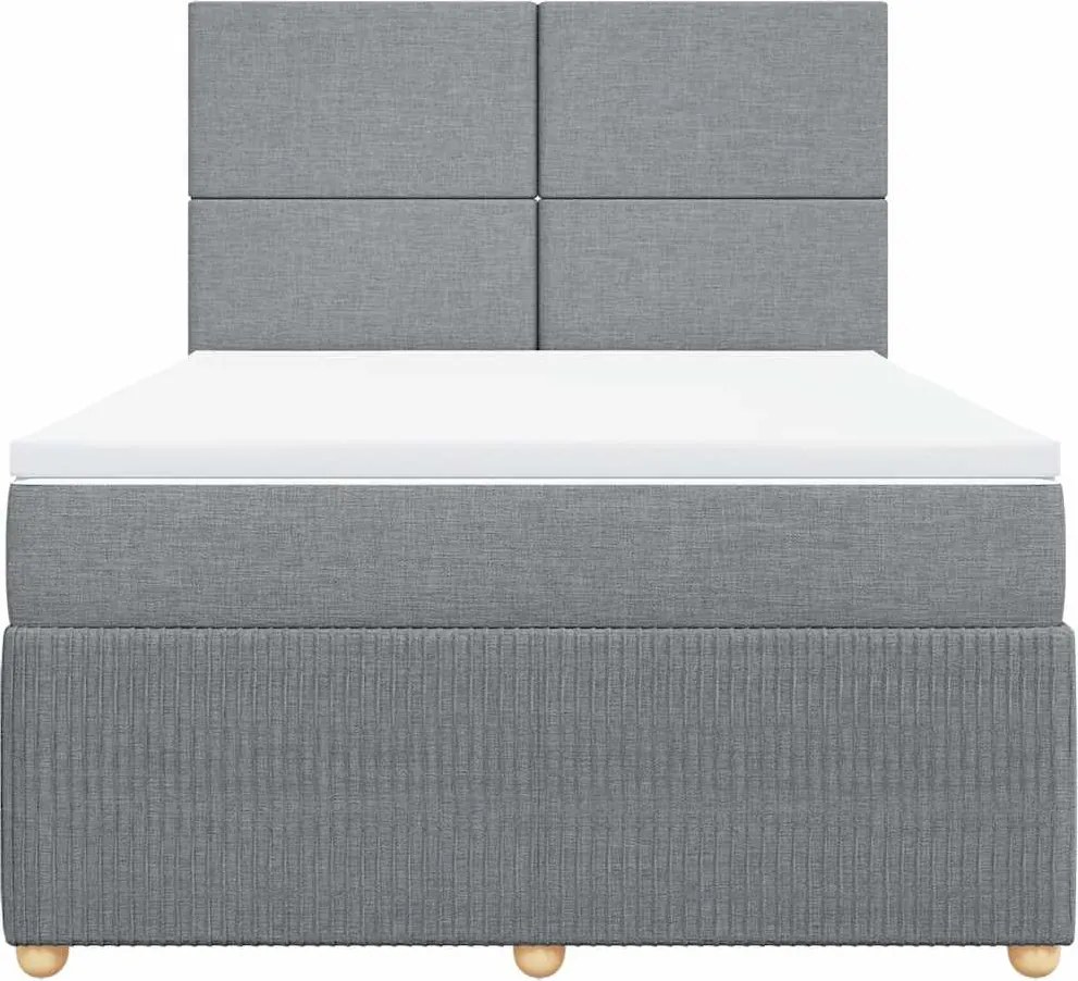 Box spring postel s matrací světle šedá 140 x 190 cm textil 3294344