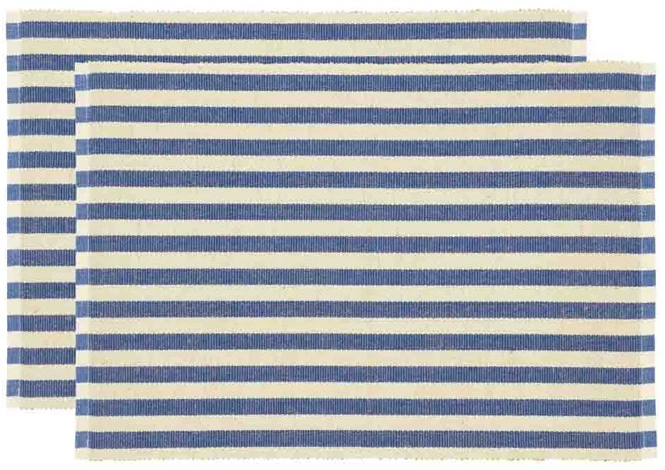 Södahl Bavlněné prostírání (sada 2 ks) 33x48 Statement Stripe Blue