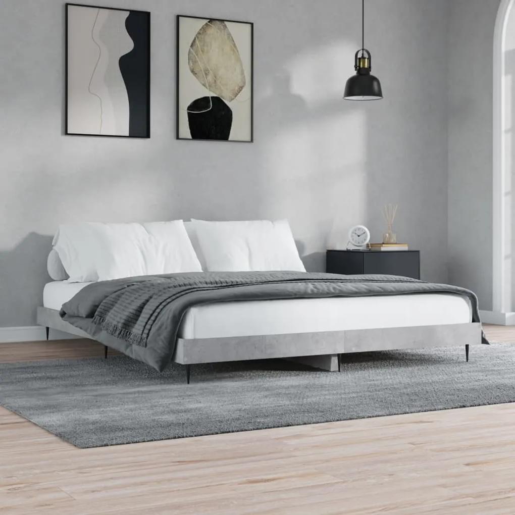 Rám postele betonově šedý 150 x 200 cm kompozitní dřevo,  832241