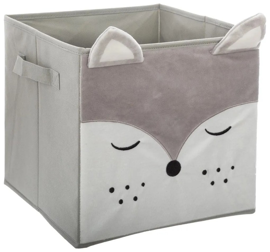 Atmosphera for Kids Úložný box na hračky Fox šedý 29x29cm