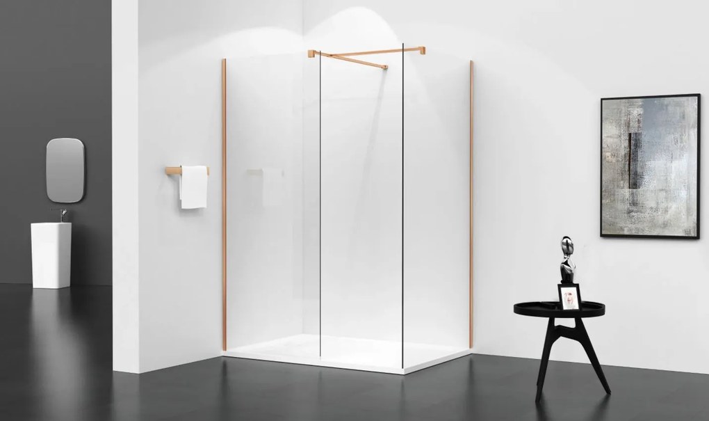 Variabilní sprchová zástěna MEXEN KIOTO 90x200 cm, 8 mm - čiré sklo