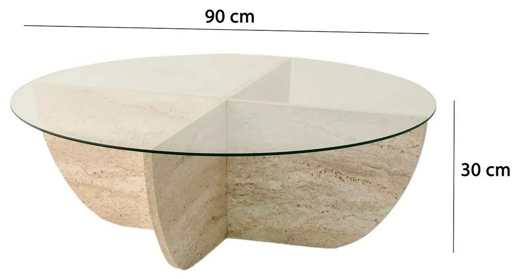 Konferenční stolek Lily Travertine