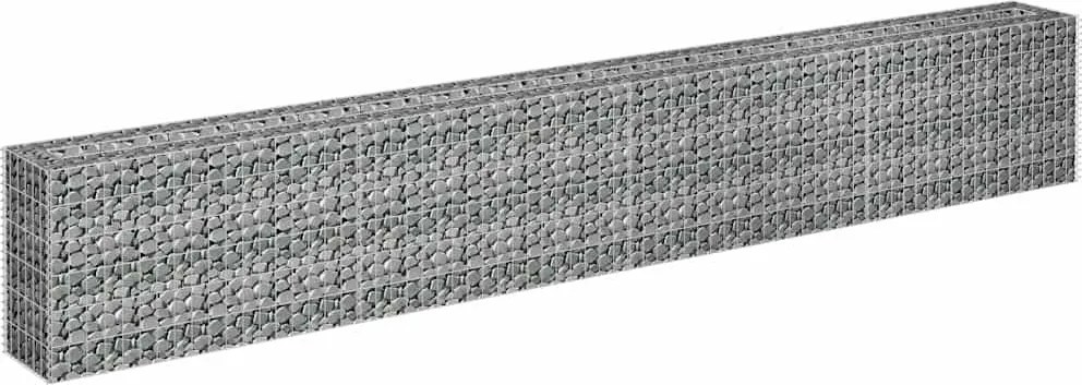 Gabionový vyvýšený záhon pozinkovaná ocel 360 x 30 x 60 cm 145642