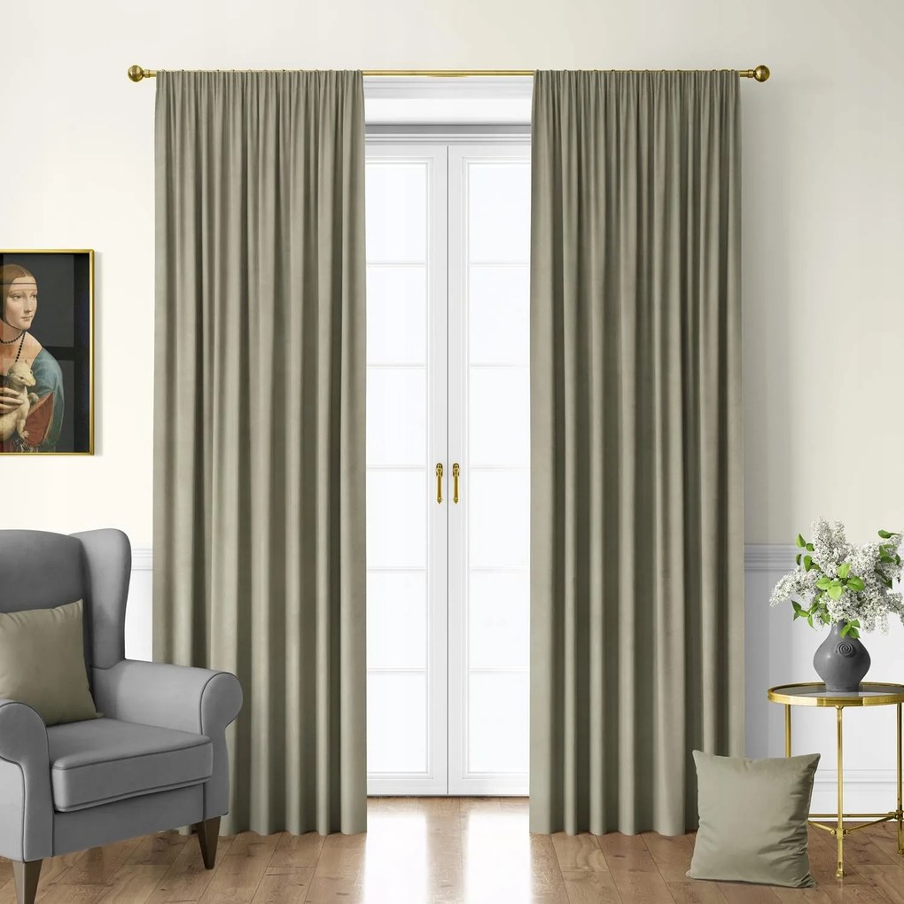 Závěs Velvet, Velur, S Páskou 140 š x 300 v, Zatemňovací 70% Mika