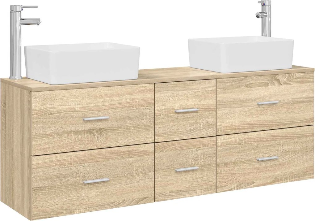 Sada koupelnových skříněk 3 ks Dub sonoma 53 x 34,5 x 63 cm 3405861