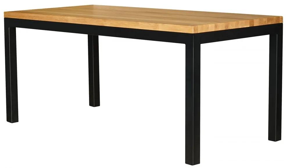 Jídelní stůl s masivní dubovou deskou Klasik 1600 x 900 mm