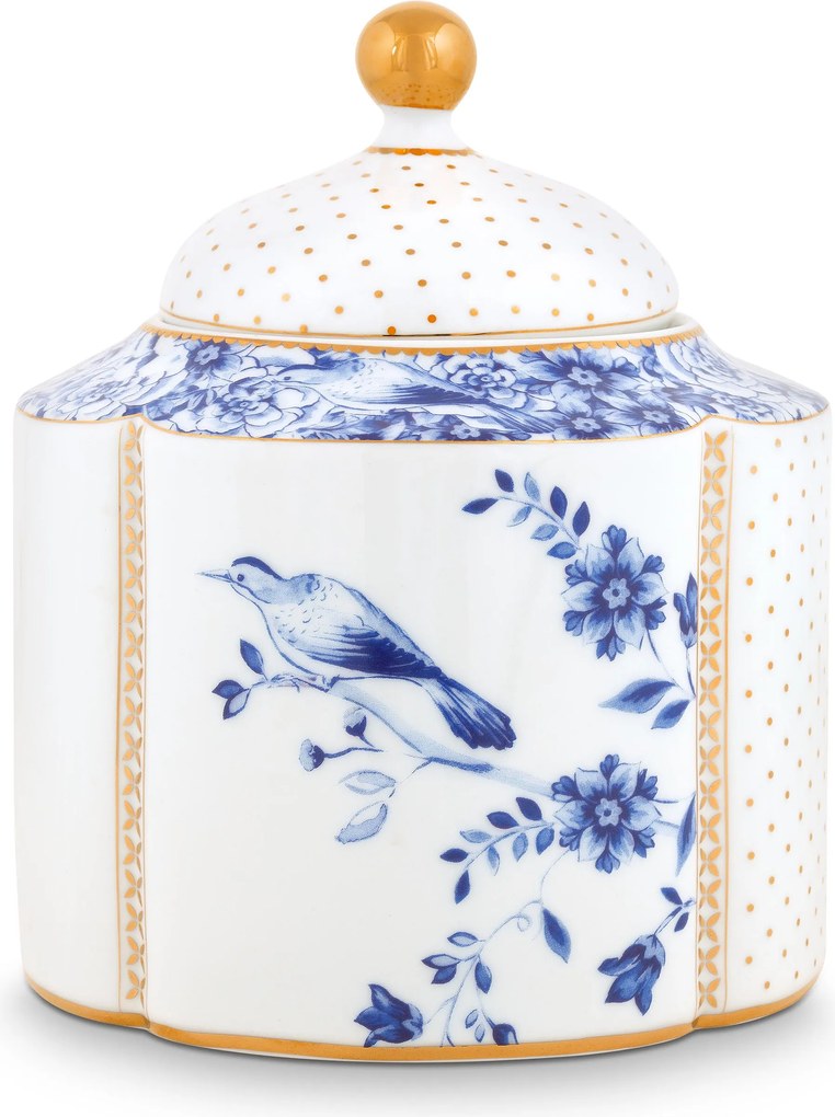 Pip Studio Royal White porcelánová dóza 1,75l, bílá (porcelánová dóza)