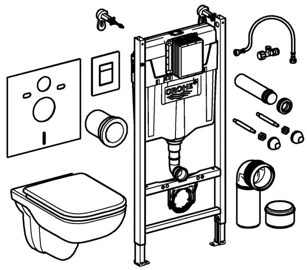 GROHE 39816000 - Sada pro WC SOLIDO COMPACT 1,13 m keramika/bílá