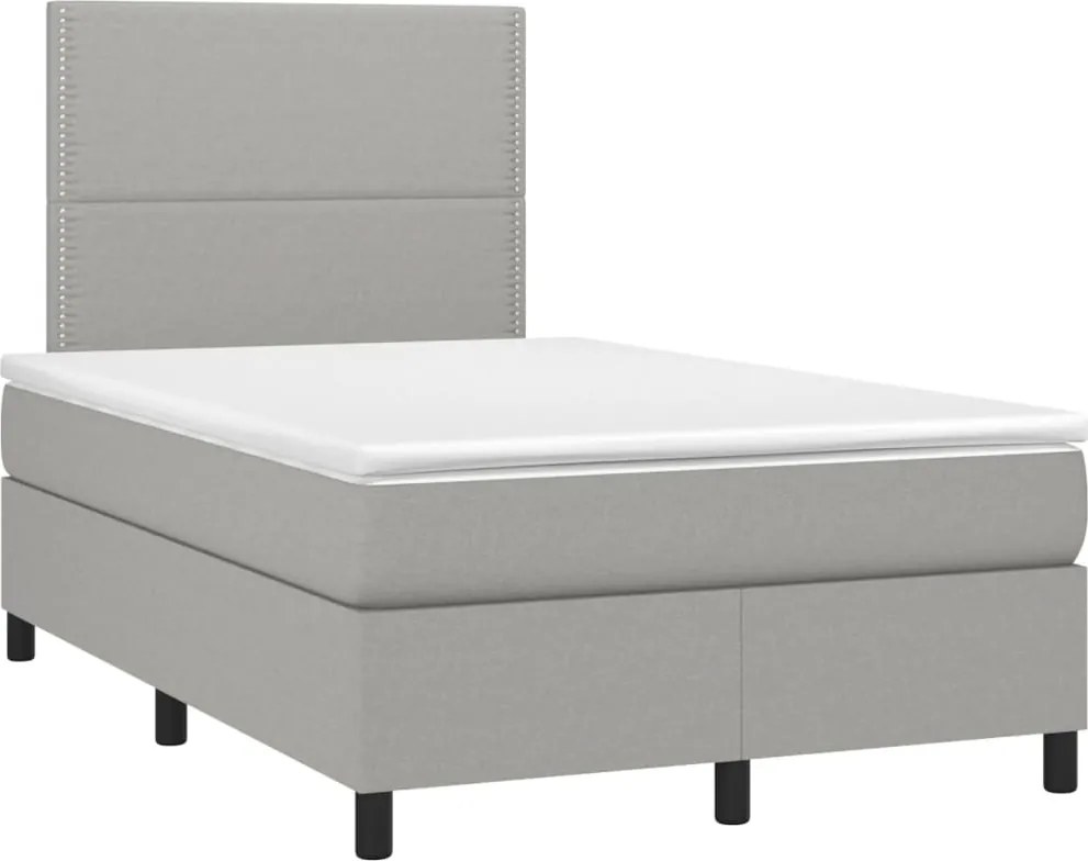 Box spring postel s matrací světle šedá 120x190 cm textil 3269874