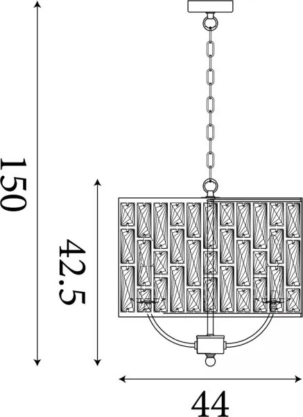 Searchlight 6585-5AB Závěsné glamour svítidlo BIJOU patina, průměr 44cm