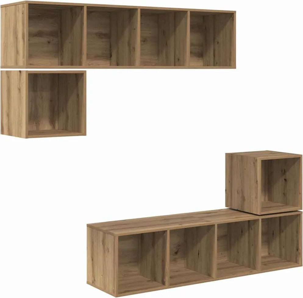 Sestava TV skříněk 4 ks Artisanový dub Kompozitní dřevo 3393128