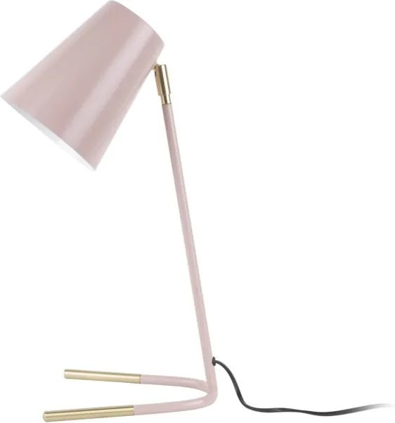 Růžová stolní lampa s detaily ve zlaté barvě Leitmotiv Noble